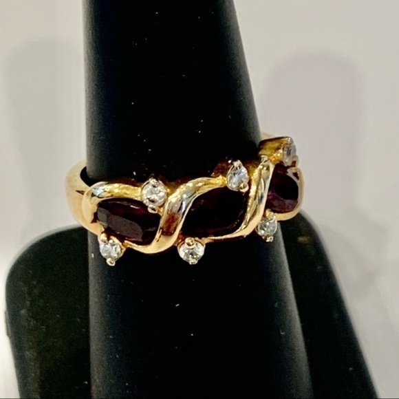 Lia Sophia | Jewelry | Lia Sophia Faux Ruby Diamond Gold Tone Ring ...
